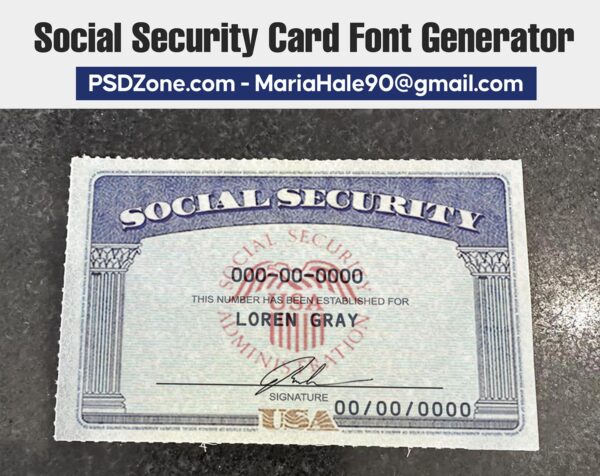 Social Security Card Font Generator | Editable SSN Template